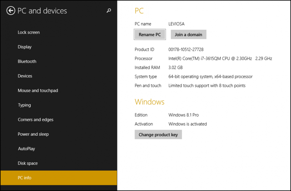 How much RAM does my Windows 8 PC have installed?