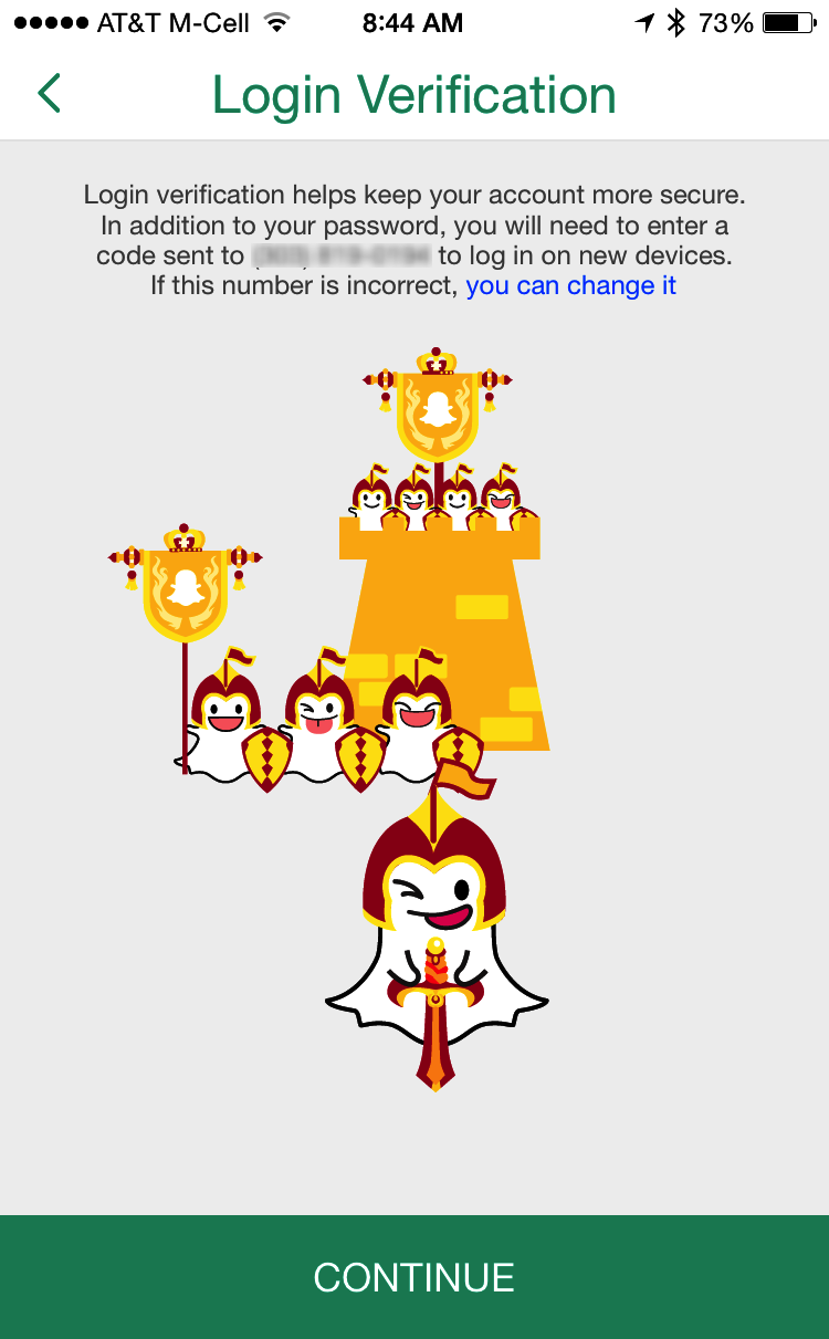 Enable two-step login verification for Snapchat?