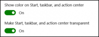 Can I change the color of my Windows 10 Taskbar or Start Menu?
