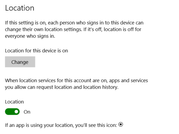 What apps are reporting my location in Windows 10?