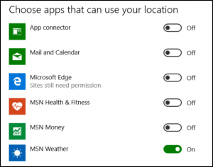 What apps are reporting my location in Windows 10?