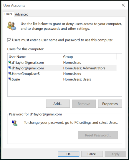How do I disable the Windows 10 login screen on boot?