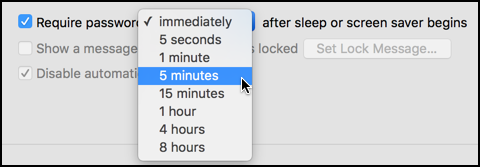How can I require a password on wake on my iMac?