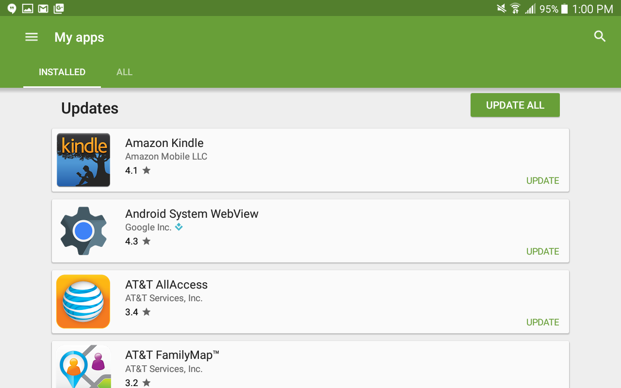 How do I update apps on my Android tablet?