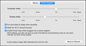 Disable Power Nap on my Mac System?