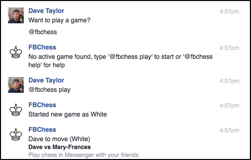 How can I play chess in Facebook Messenger?