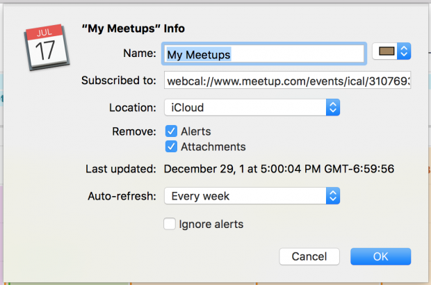 Add Meetup Events to my iPhone Apple Calendar?