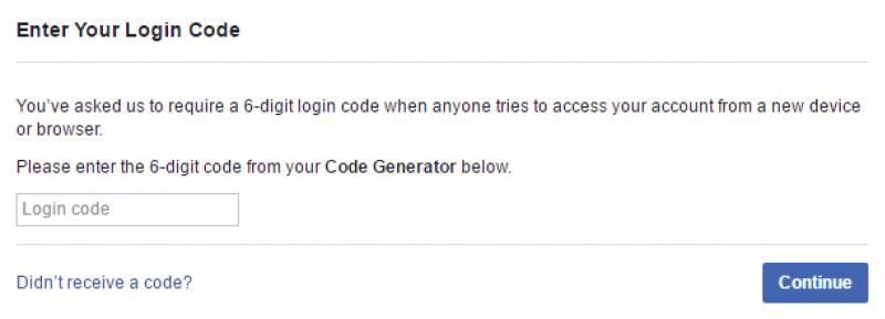 How do I log in to Facebook with “Code Generator”?