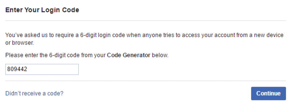 How do I log in to Facebook with “Code Generator”?