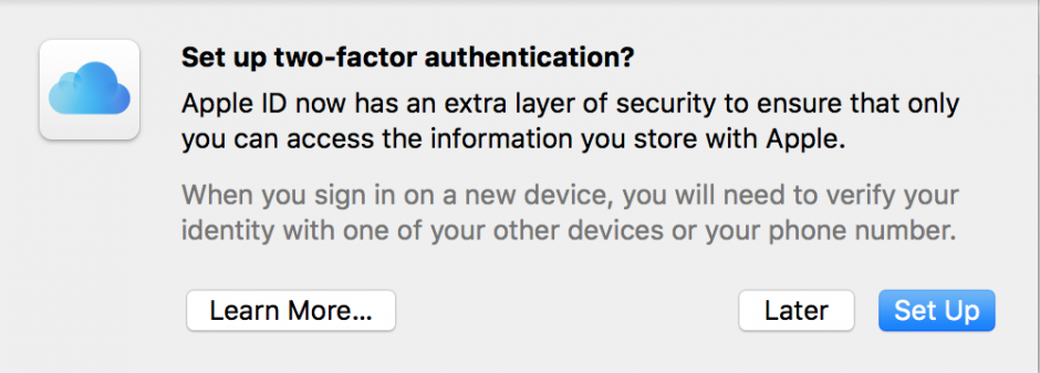 Set up 2-Factor Authentication for iCloud?