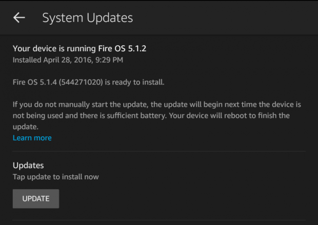 How do I update my Amazon Fire HD?