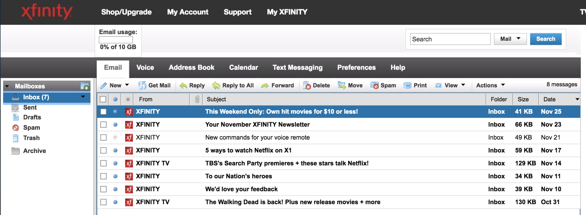 Create Email Folders in Comcast Xfinity Webmail? Create Email Folders in Comcast Xfinity Webmail?