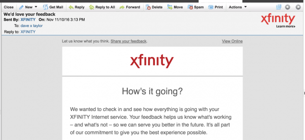 Create Email Folders in Comcast Xfinity Webmail?
