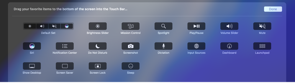How do I customize the MacBook Pro TouchBar?