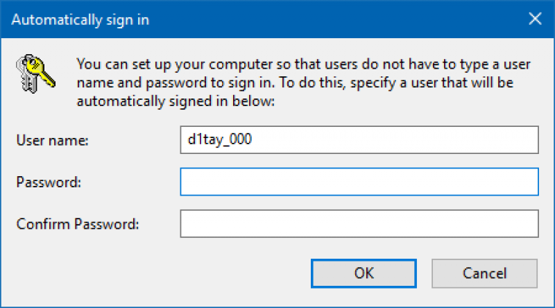 Automatically Log In on Windows 10 Boot?