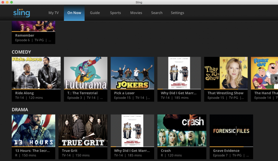 Sling TV Streaming Television Grand Tour