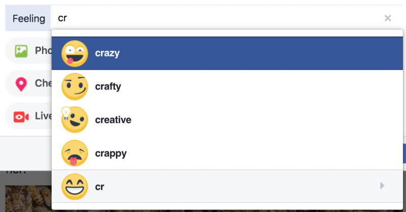 Easy Way to Specify Facebook Feelings?