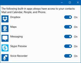 What Win10 Apps can Access my Contacts?