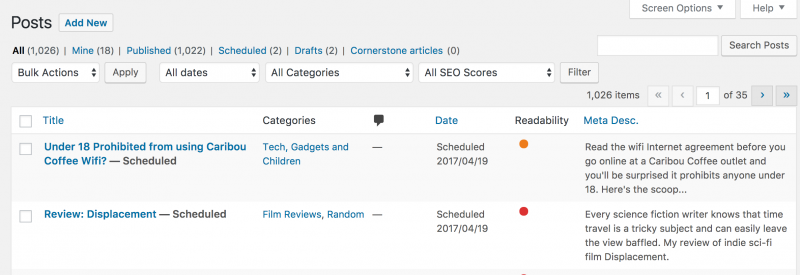 Export WordPress posts, import them into new blog?