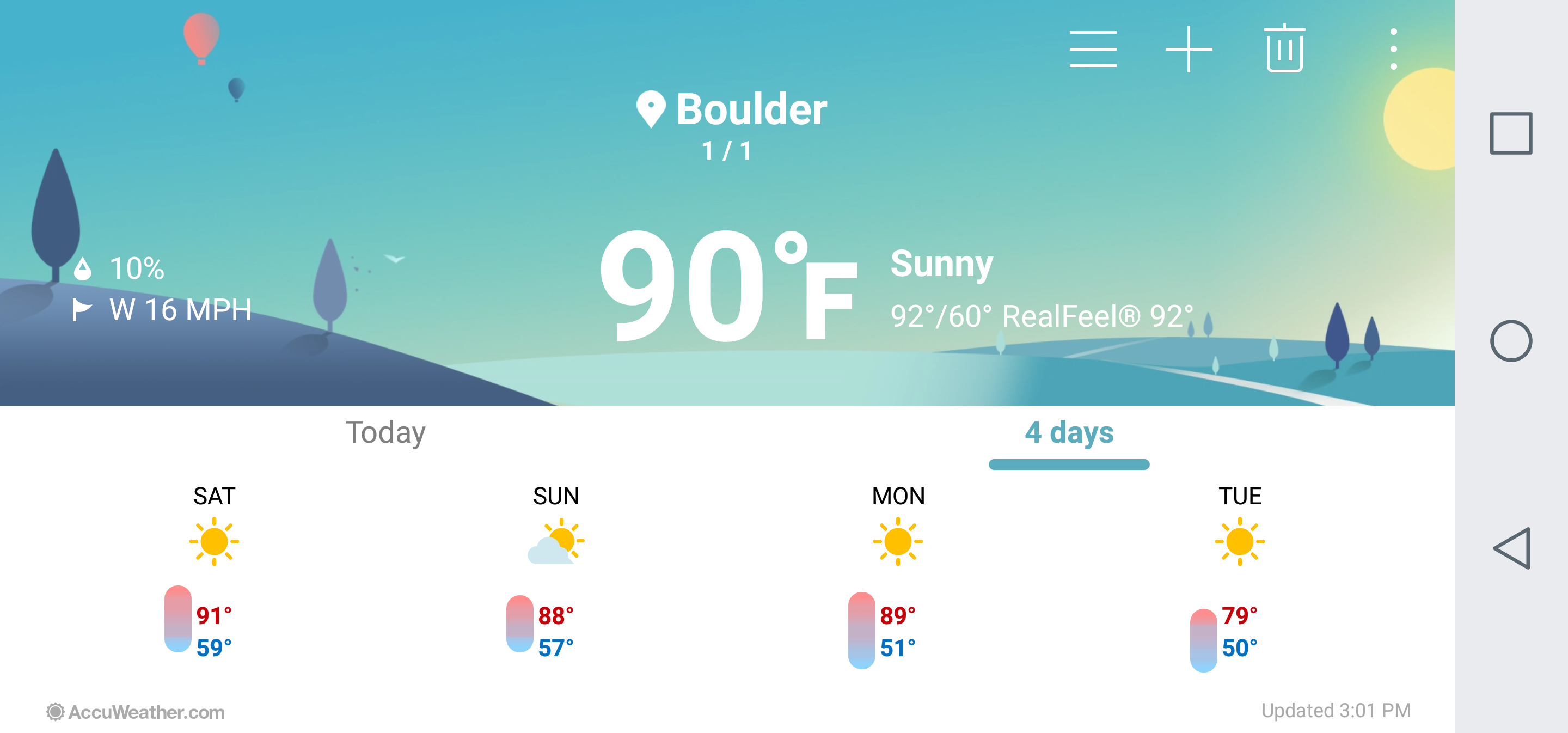 Automatically Update Android Weather Forecasts?