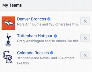 Change Teams in Facebook Sports Scores?