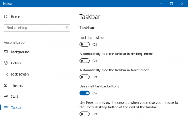 Change Windows 10 Taskbar Icon Button Size?