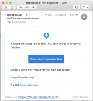 Unknown Person Sharing Dropbox File: Scam?