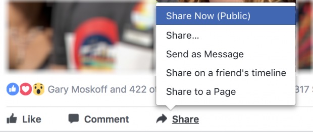 How do I share a post on Facebook?