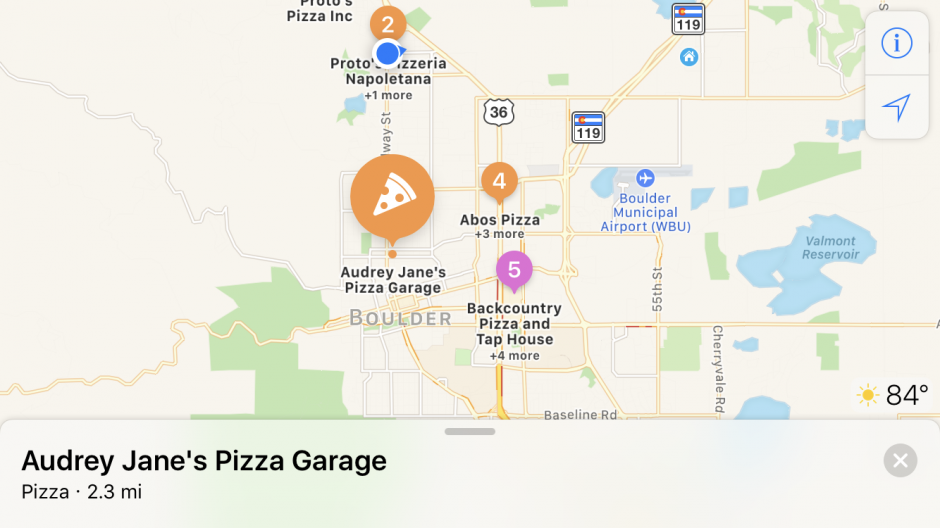 Find Pizza Near You with Apple Maps?
