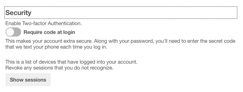 Enable Pinterest Two-Factor Authentication?