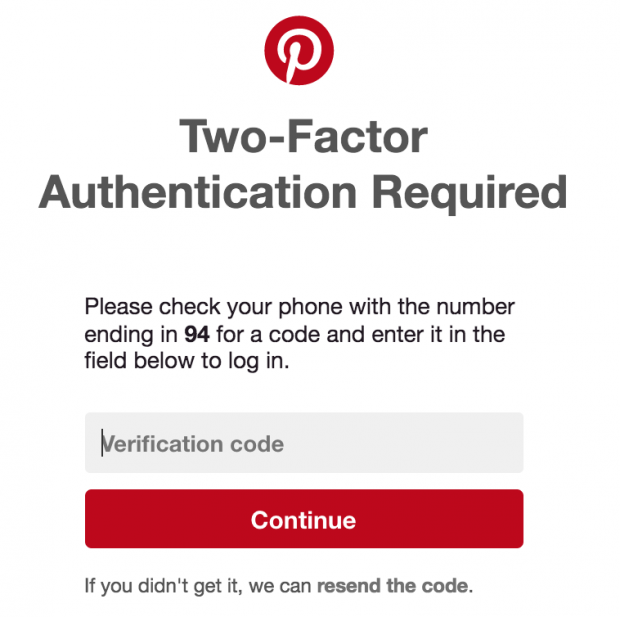 Enable Pinterest Two-Factor Authentication?