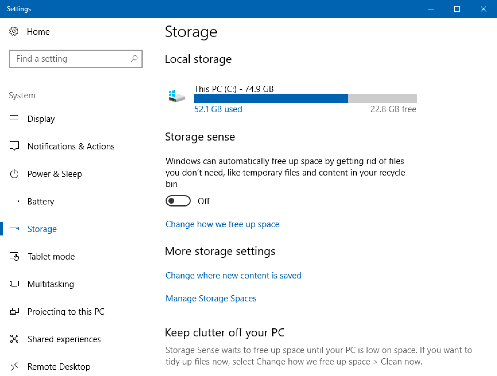 Recover Disk Space in Windows 10 with Storage Sense?