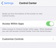 How do I customize the iOS 11 Control Center?