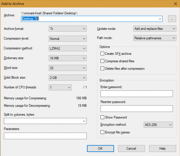 How can I create an encrypted Zip archive in Windows?