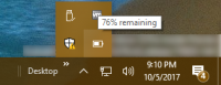 Restore Battery Icon on Windows 10 Taskbar?