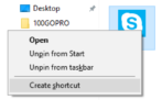 How do I add Desktop Shortcuts in Windows 10?