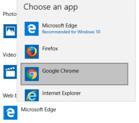 Switch my Windows 10 system to use Google Chrome?