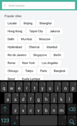 How do I set weather location on my Android phone?