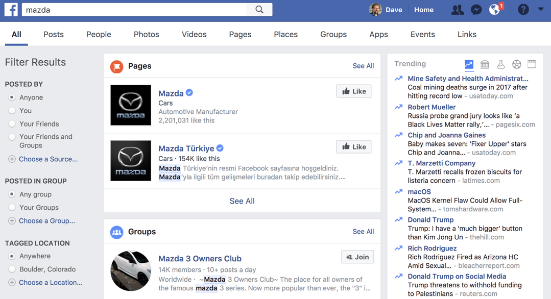 How can I find cool new groups in Facebook?