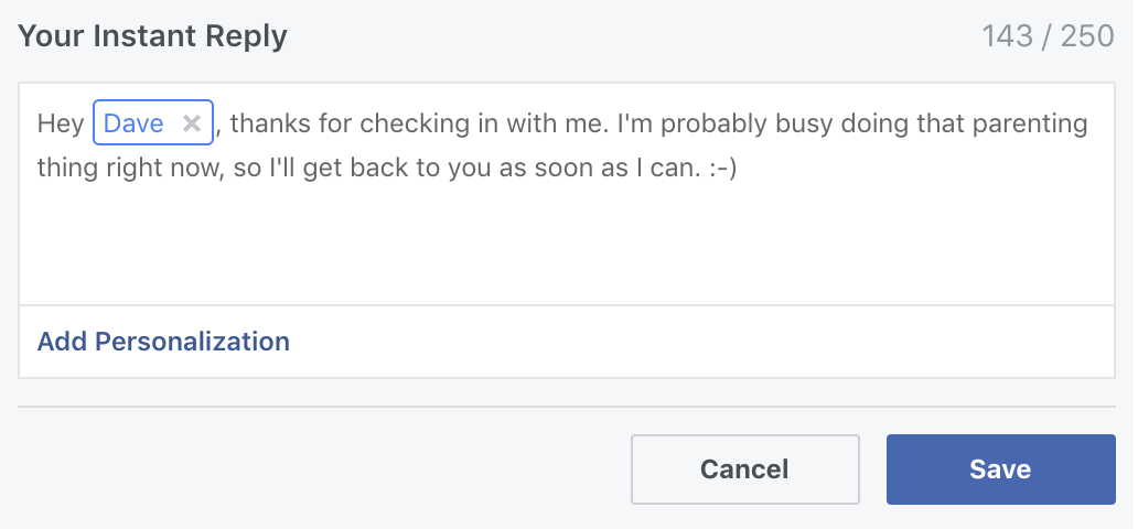 Set up Facebook Autoresponse for Business Pages?