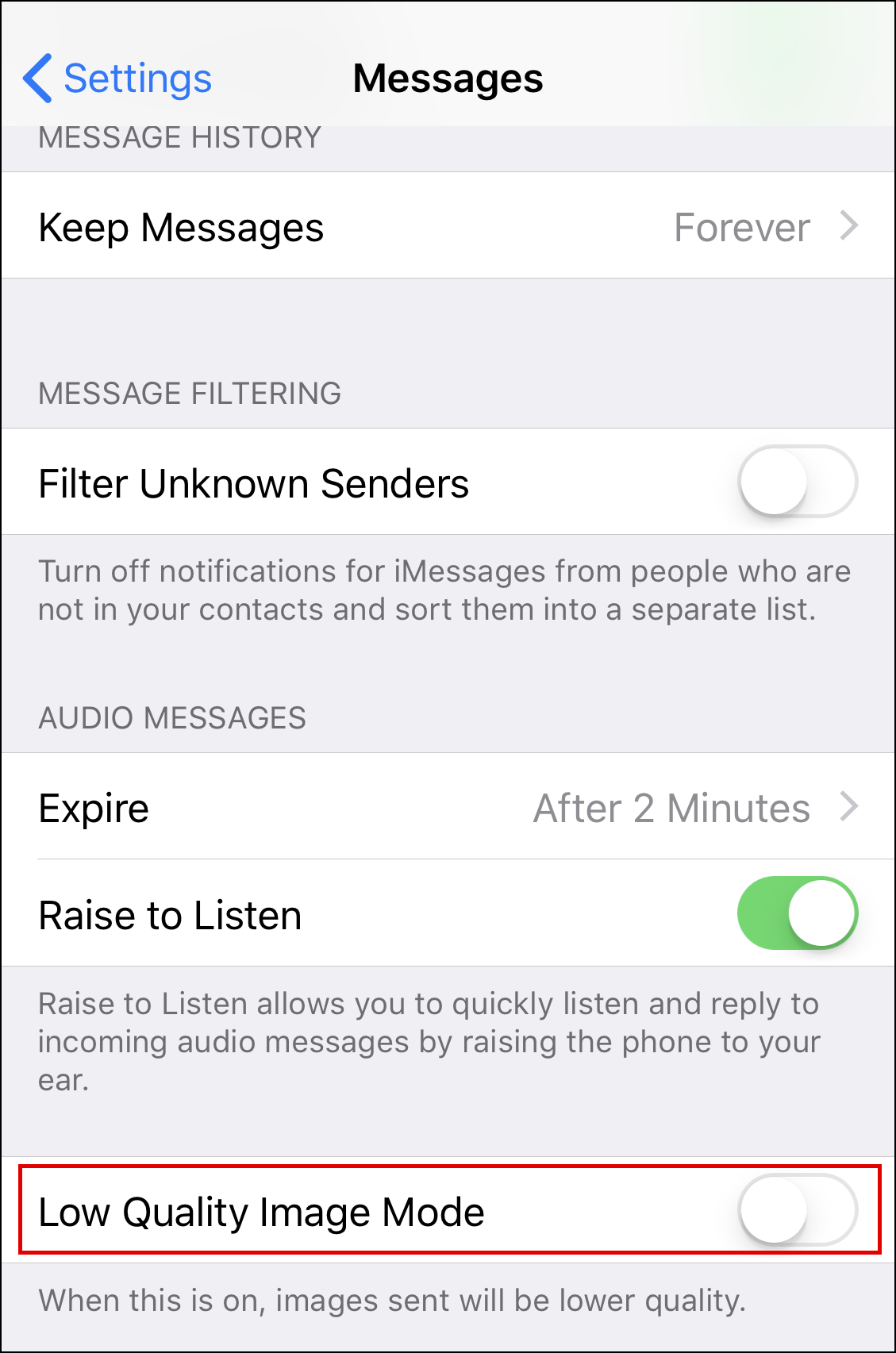 Save Bandwidth on iPhone SMS Messaging?