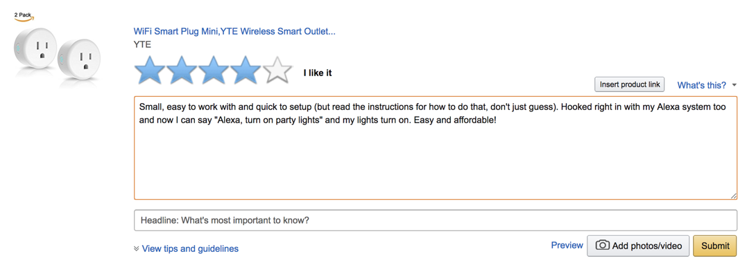 Fast and Easy Way to Review Amazon Purchases?