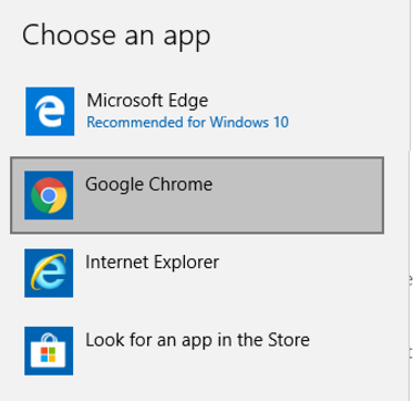 Change Default Win10 Web Browser to Google Chrome?