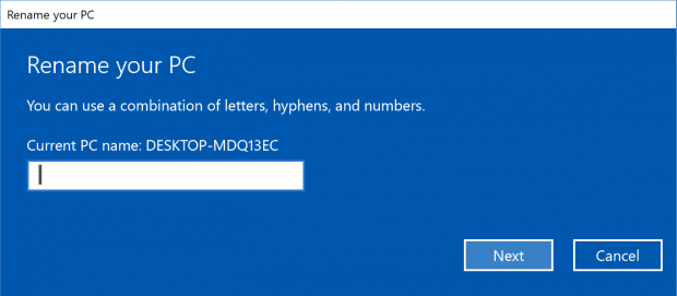 How do I Rename my Windows 10 Computer?