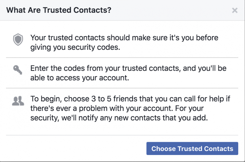 Facebook Trusted Contacts Avoid You Being Locked Out?
