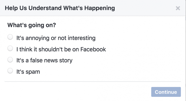 How do I report Fake News on Facebook?