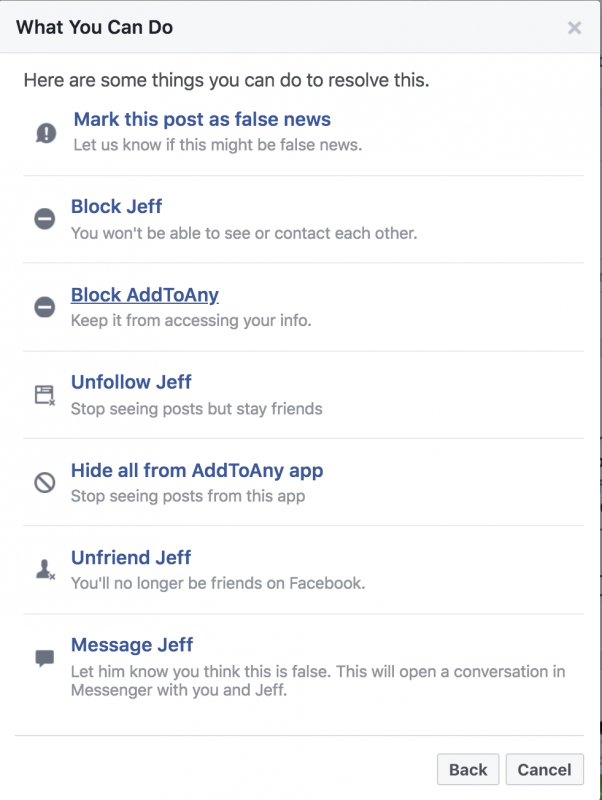 How do I report Fake News on Facebook?