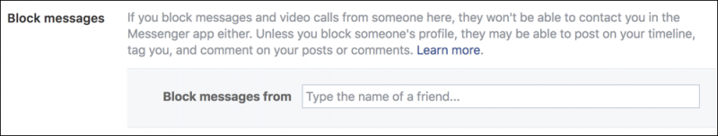 How do I block someone on Facebook Messenger?