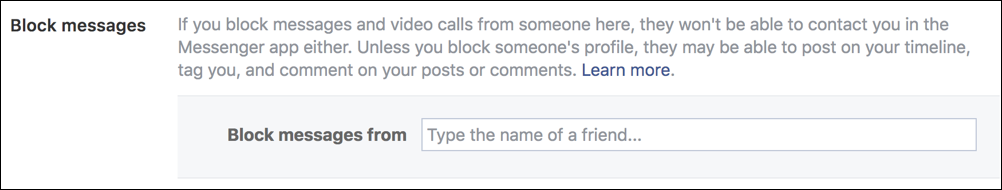 How do I block someone on Facebook Messenger?