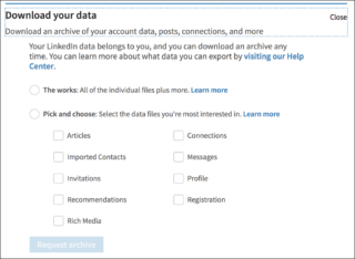 How do I download my LinkedIn Profile and Data?
